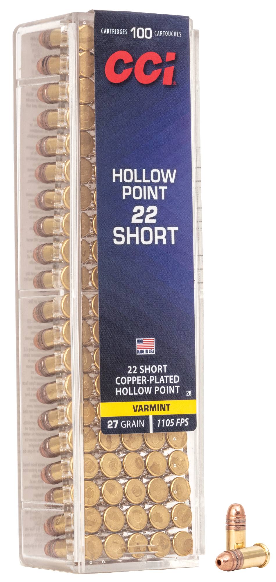 Buy Short Hollow Point 22 Short Ammo | 27 Grain, 1105 FPS | CCI Ammunition