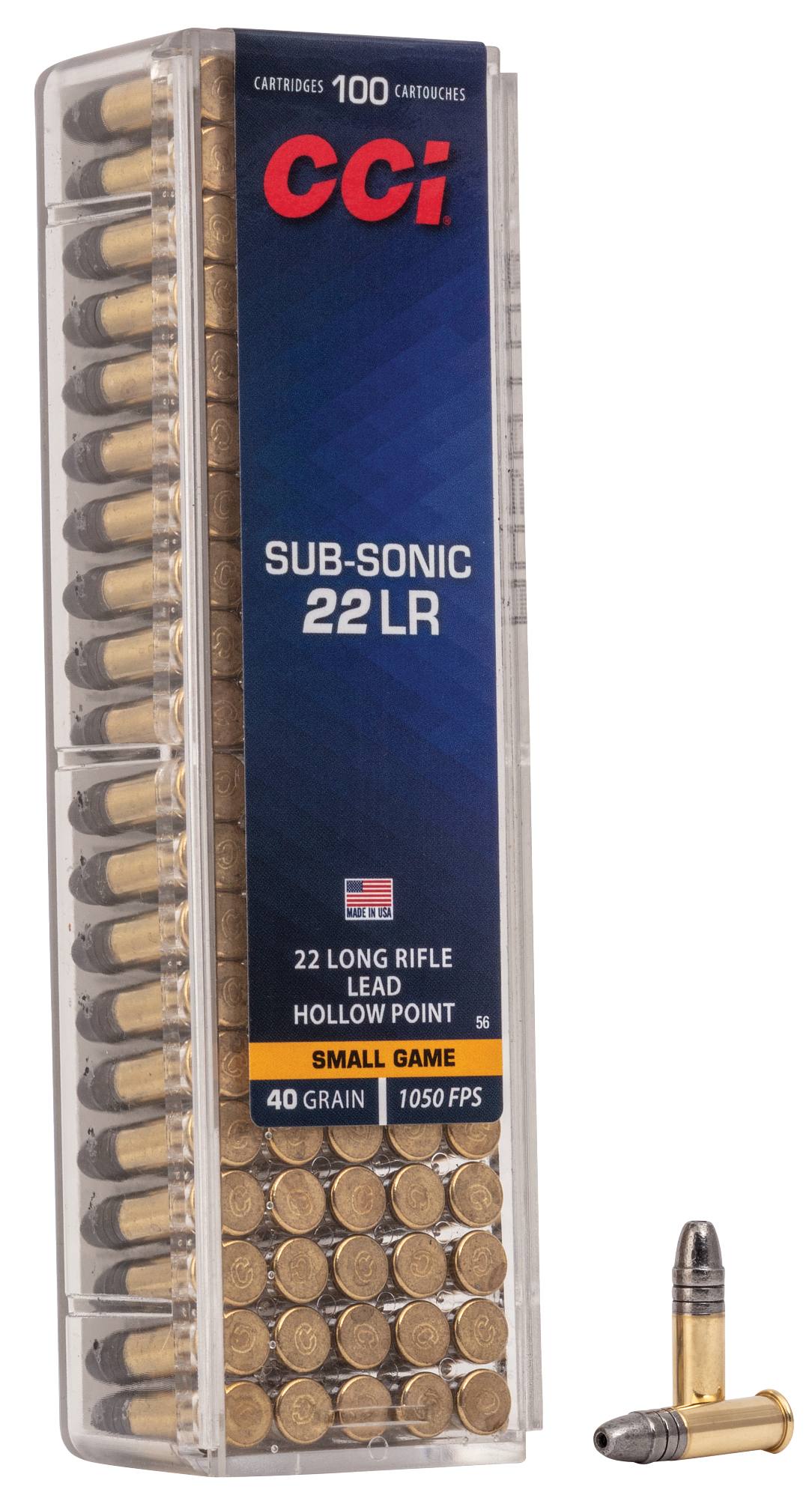Buy Sub-Sonic HP, 22 LR, 40 Grain, Lead Hollow Point, 1050 fps Ammo ...