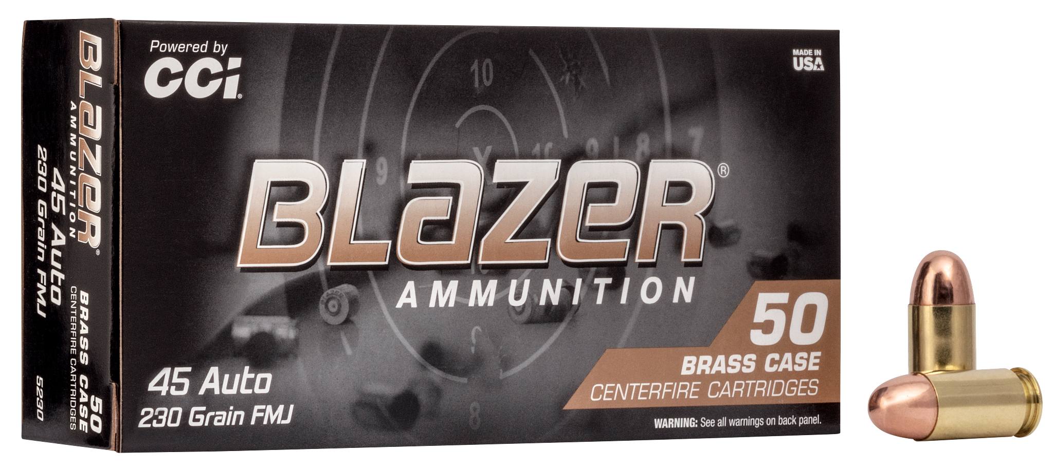 Buy Blazer Brass 45 Auto Ammo | 230 Grain, 830 FPS | CCI Ammunition